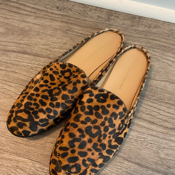 Banana Republic | Shoes | Calf Hair Leopard Print Loafersslides | Poshmark